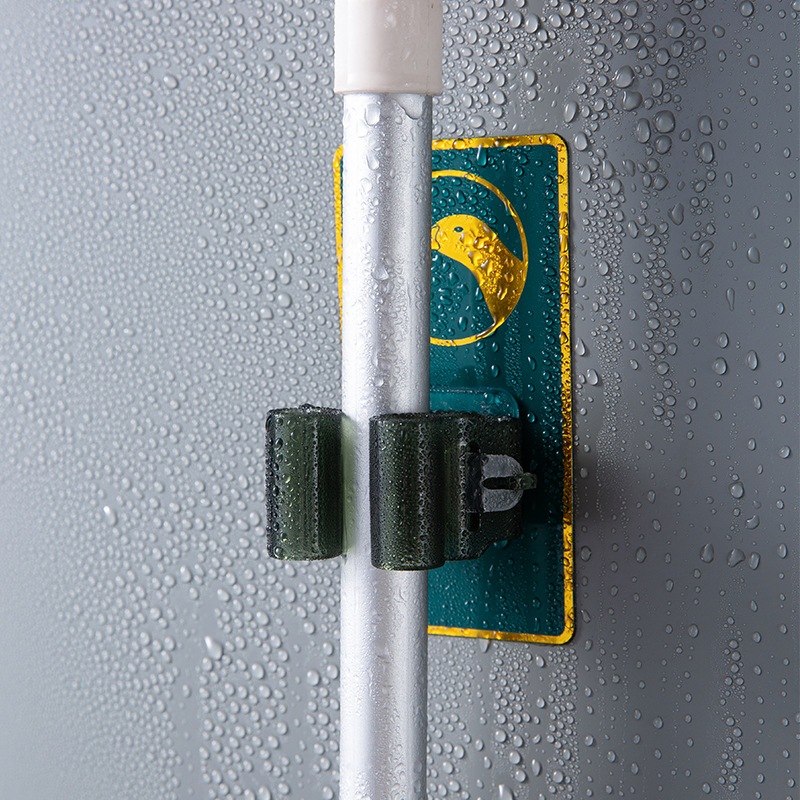 Non punching mop hook, strong adhesive mop clamp, bathroom sticker ...