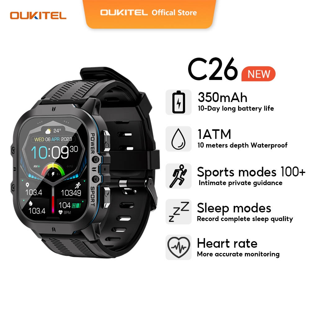 OUKITEL BAMBOOINN C26 AOD Smart Watch For Men AMOLED 2'' Screen ...