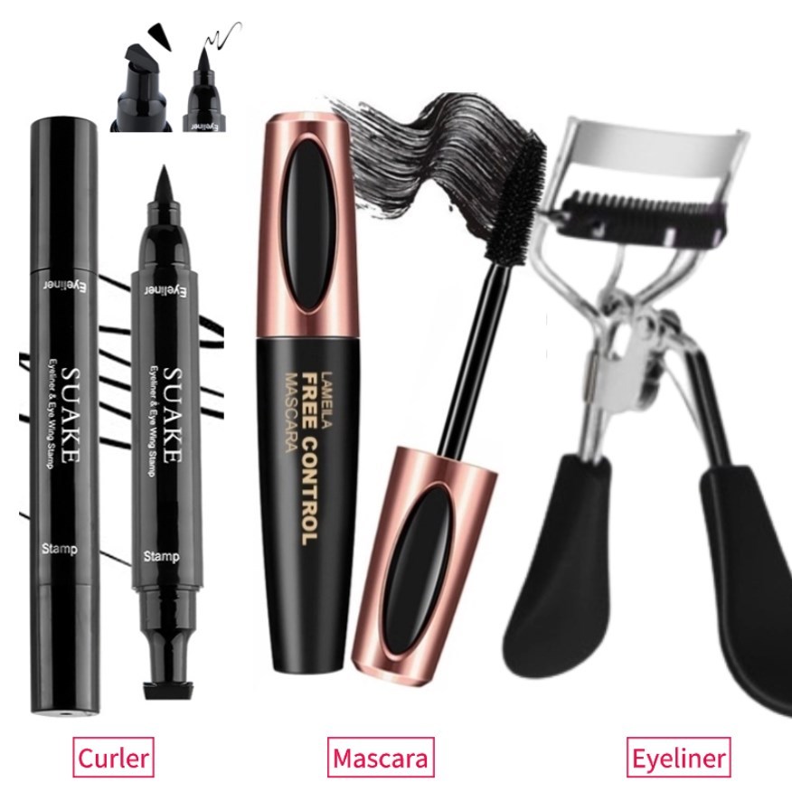 3Pcs Eye Makeup Kit with Waterproof Mascara for Long-Lasting Wear ...