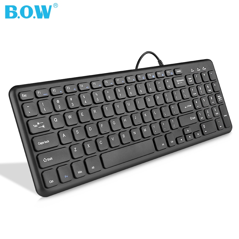 BOW HW156S-A Silent Wired keyboard Chocolate Keys White Black keyboard ...