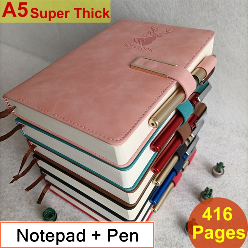 Onhand 416 Pages A5 Faux Leather Thick Business Notebook Sketch Journal ...
