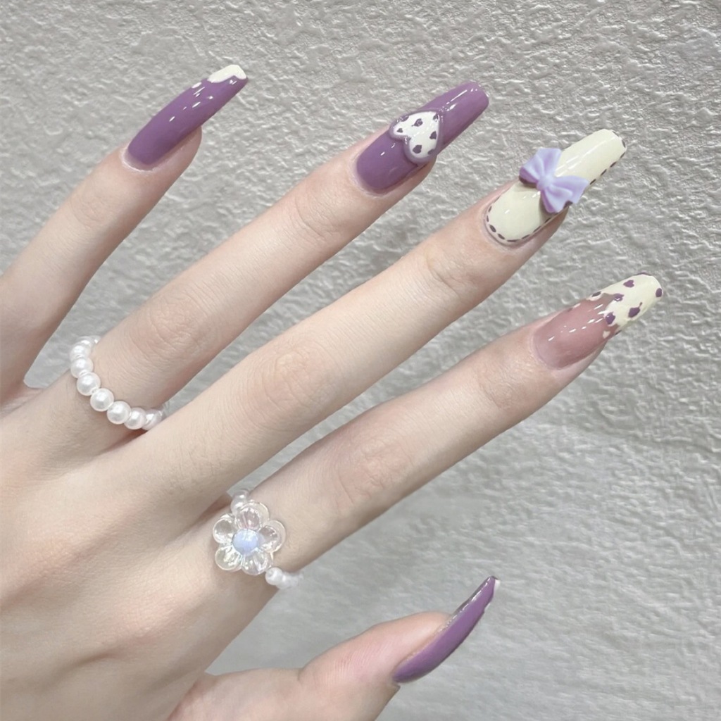 24PCS Fake Nails DIY Fake Nail French Finger Nail Art Tips | Shopee Philippines