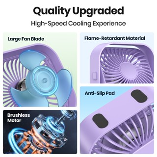 TOPK K51 USB Mini Fan Desktop Plug-in Mute Table Fan 3 Speed Wind 5inch ...