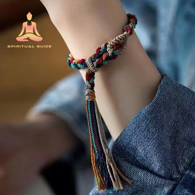 Handwoven Tibetan Protection String Lucky Colorful Rope Bracelet ...
