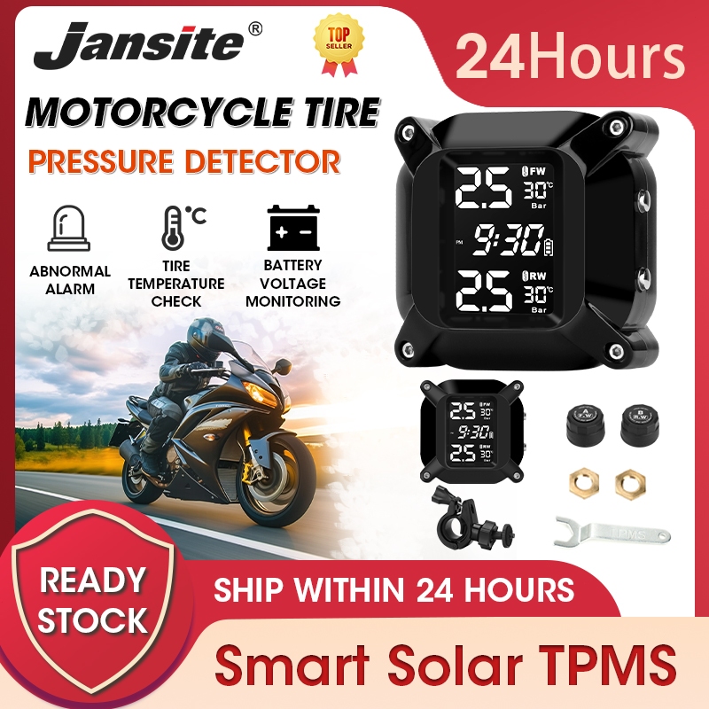 Jansite Motorcycle Tire Pressure Monitoring and Warning System TPMS ...