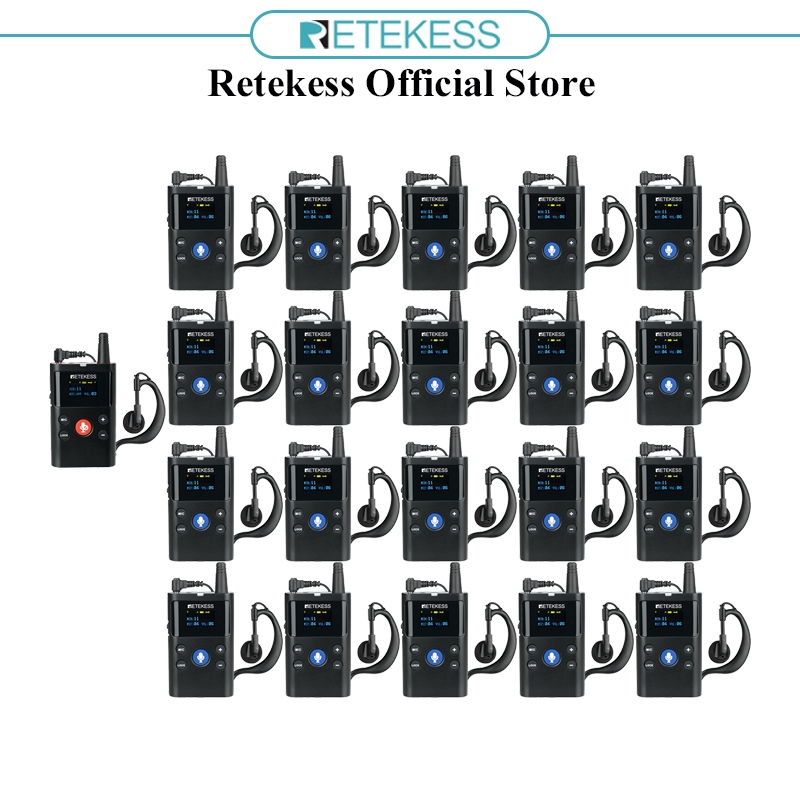 Retekess TT126 TT126R Professional Wireless Microphone System Two Way Transmitters Tour Guide ...