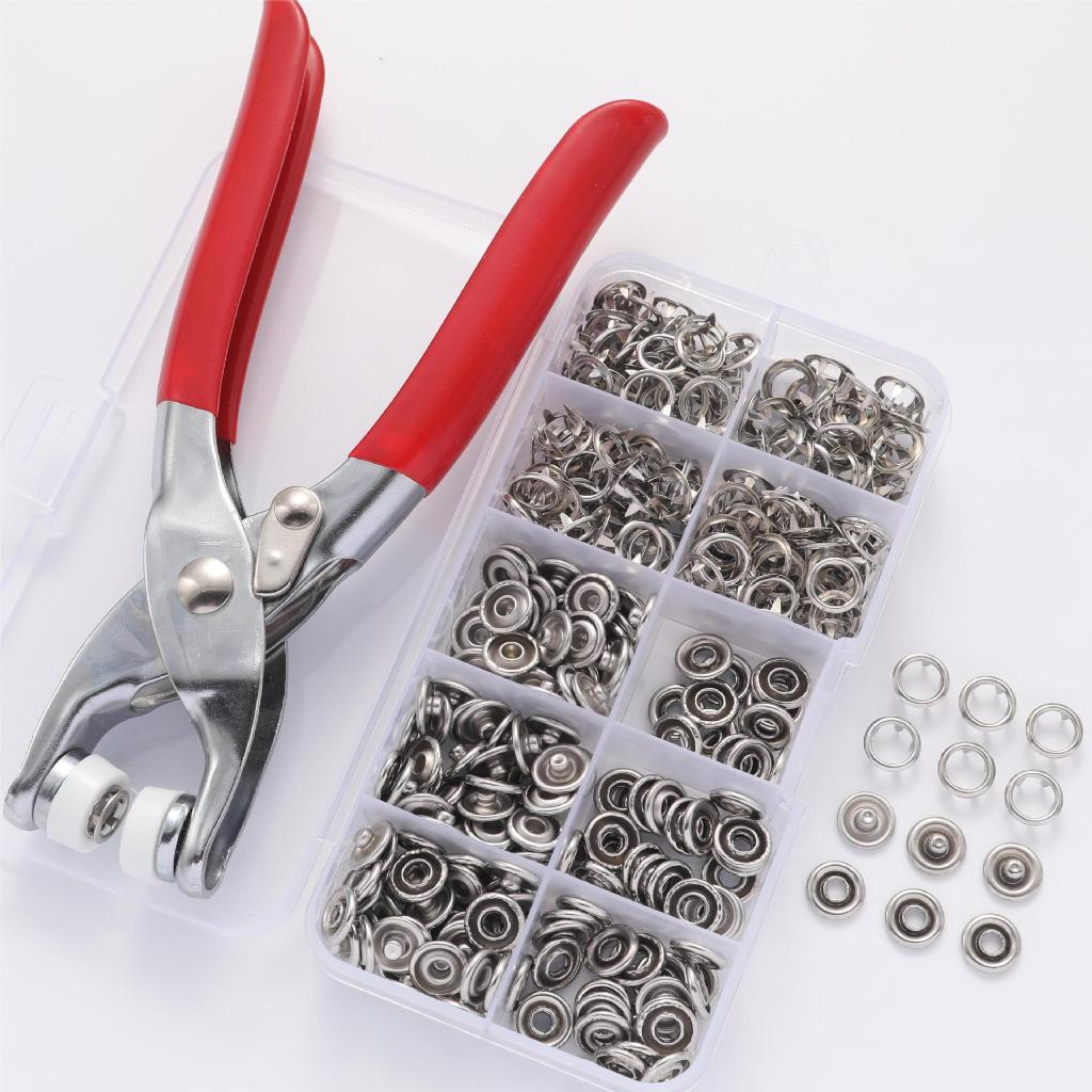 100 Set Snap Button Pliersn tools Set with storage box Metal Snap Button With Fastener Pliers ...