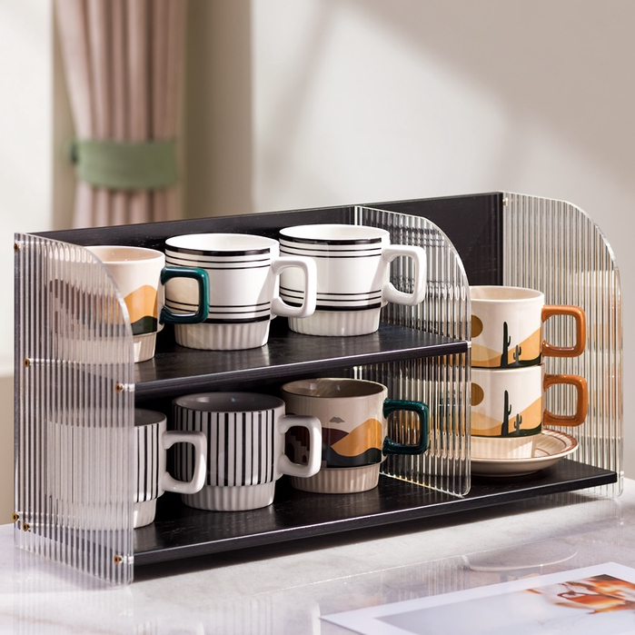 Acrylic Desktop Storage Rack Cup Storage Rack Dining Table Table ...