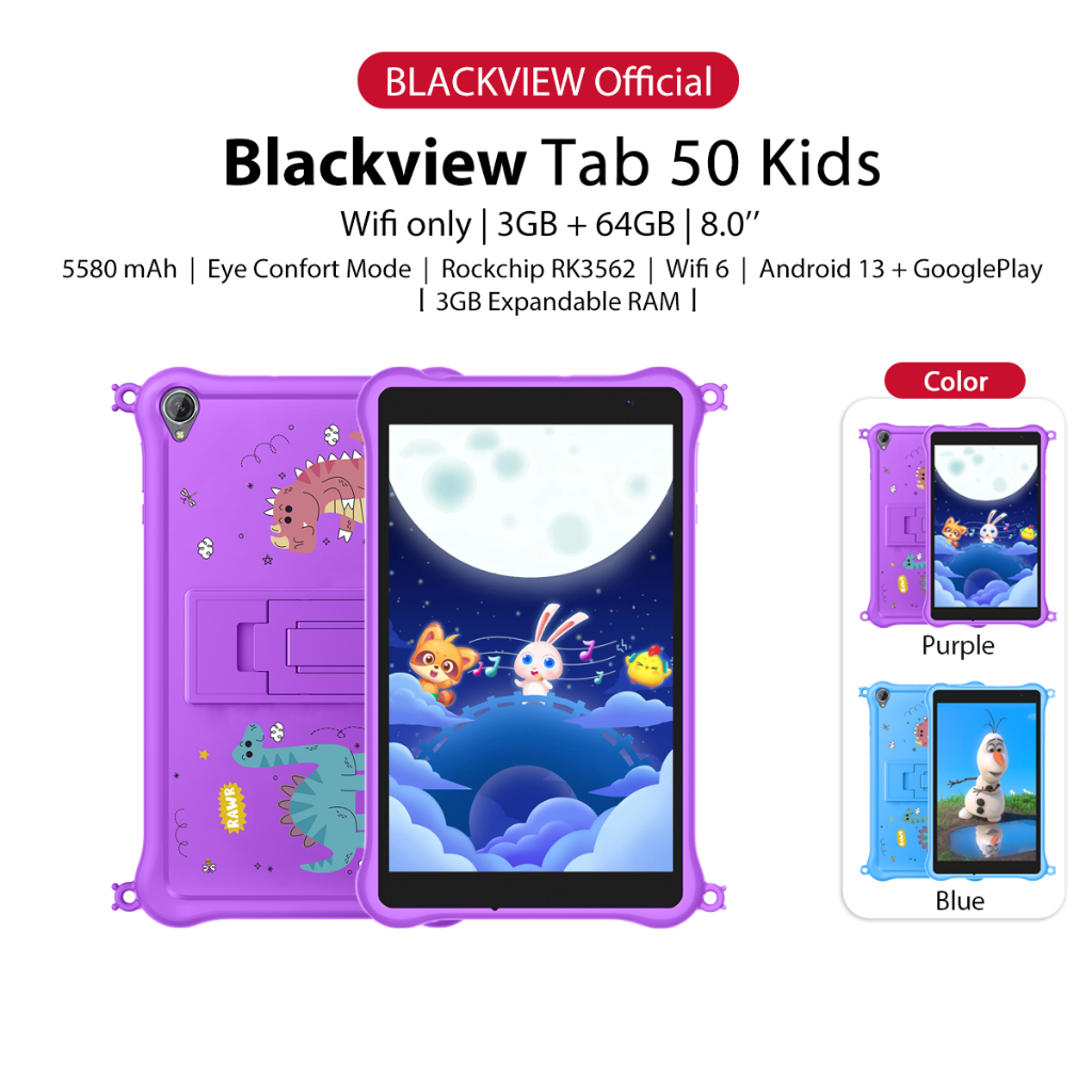 Blackview Tab 50 Kids Android 12 Tablet For Kids (8‘’ / 3GB RAM + 64GB ...