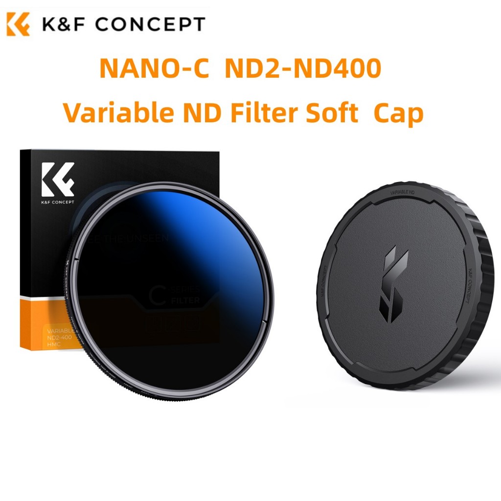 K&F Concept Variable ND2-ND400 + Lens Cap Kit Neutral Density Fader Filter 67/72/77/82MM , NANO ...