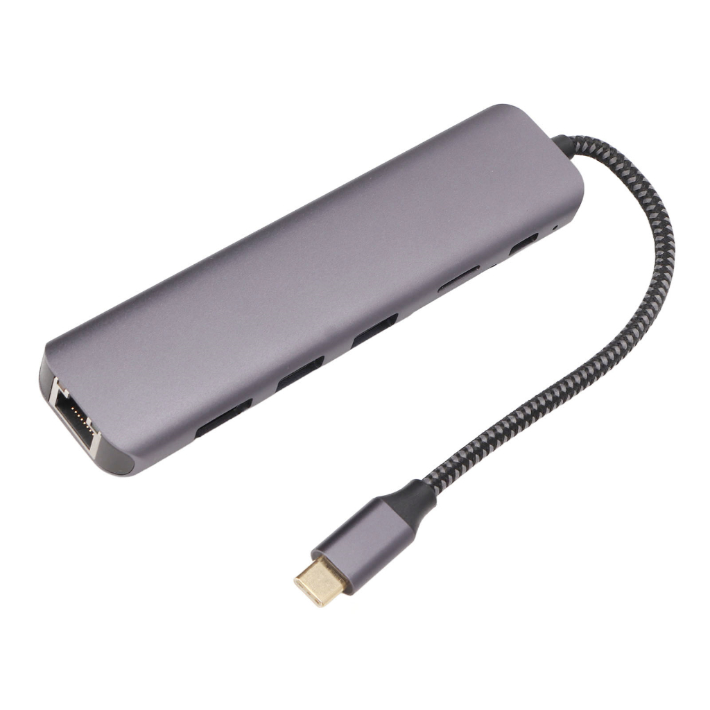 USB C Hub 7 in 1 4K 1Gbps Ethernet 100W PD 2 USB3.0 Port USB to High ...