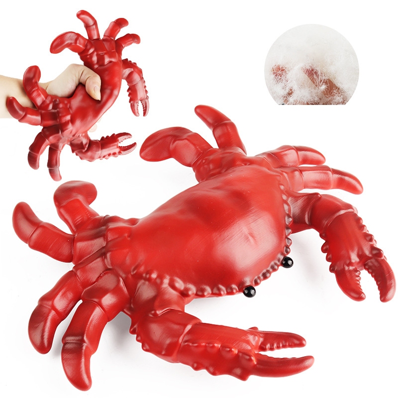 Children cognitive simulation marine animal model soft rubber red crab ...