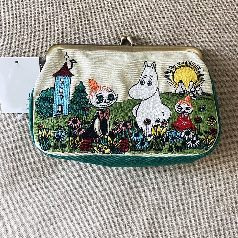 Japan Moomin Mouth Gold Bag Storage Bag Portable Clutch Bag Cotton ...