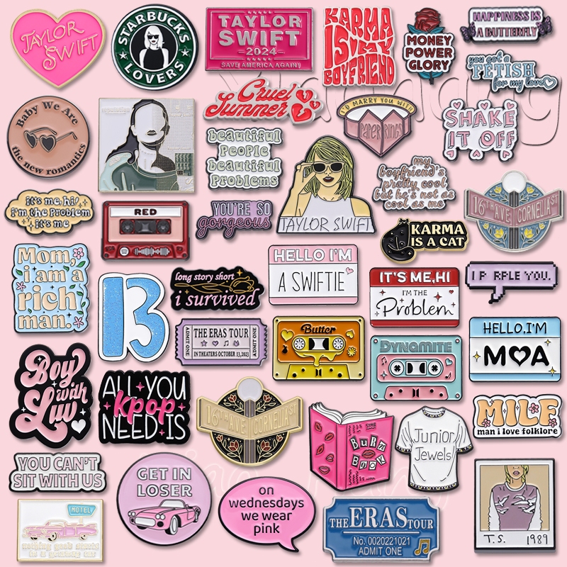 Taylor Swift Album Enamel Pin Vintage Music Famous Singer Brooch Pins ...