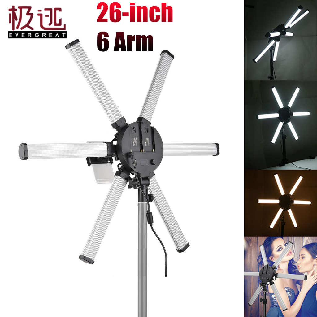 26-inch 6Arms 3200k-5600k Color Led Fill Light Star Ring Light Led Fill ...