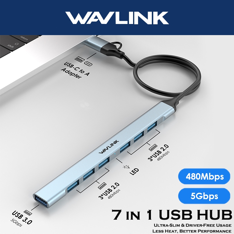 WAVLINK Type C USB 3.0 HUB Expander Ultra-Thin Plug And Play USB ...