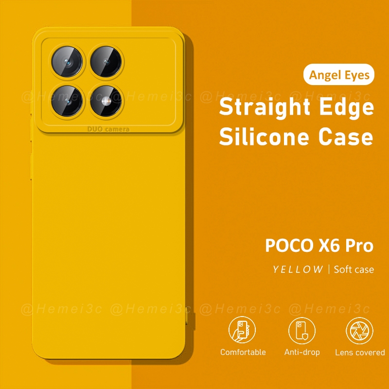 For Xiaomi Poco X6 Pro Casing Square Side Soft TPU Phone Case Cover ...