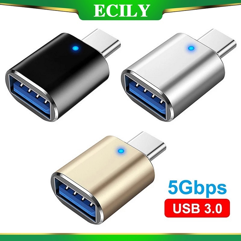 ECILY LED USB 3.0 To Type C Adapter OTG To USB C USB-A To Micro USB ...