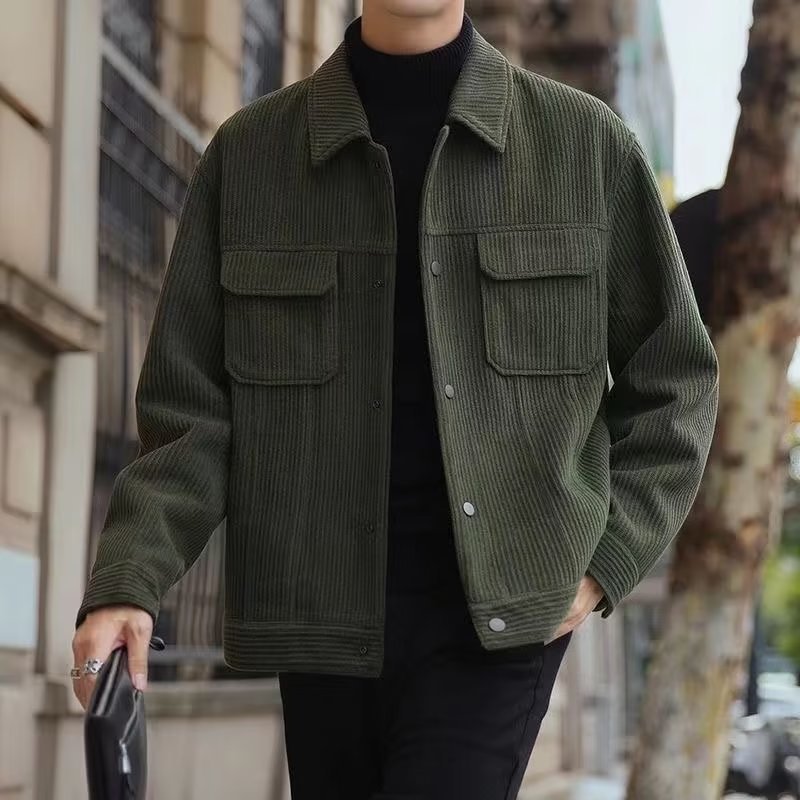 Casual Jacket For Men Autumn And Winter Leisure Vintage Corduroy ...