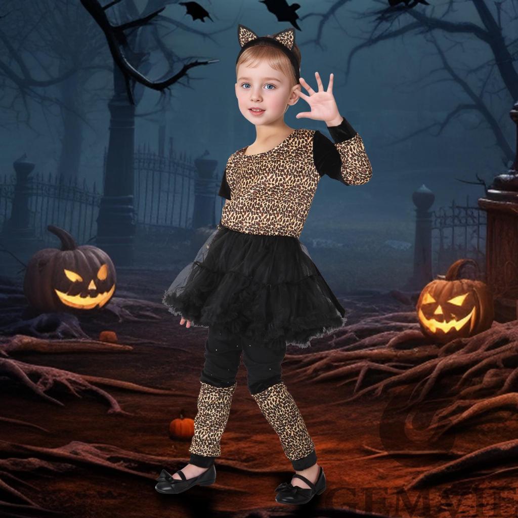 Children s animal costumes Girl Wild Little Leopard Costume Short Dress for Girls Kids Halloween Carnival Party Costumes Shopee Philippines