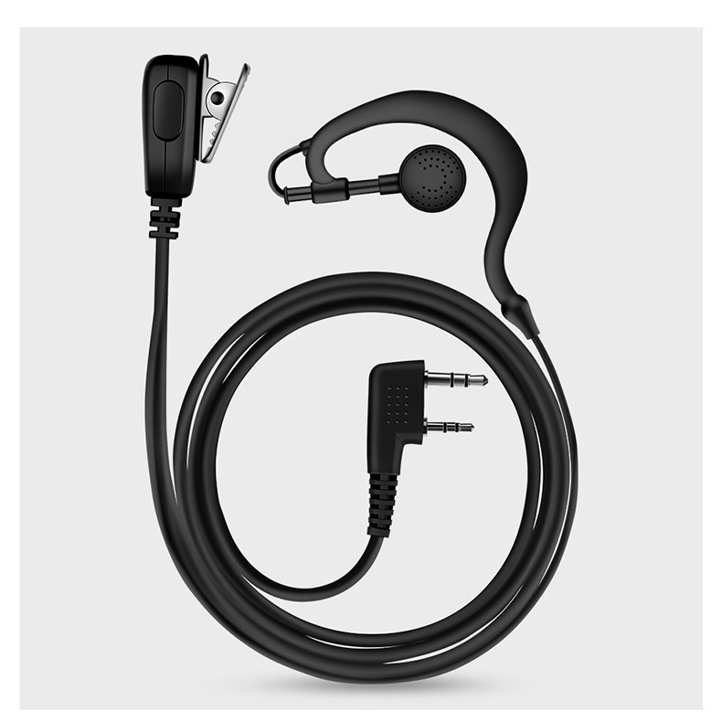 2-Pin K Plug Headset Earpiece For Baofeng/WLN/Kenwood Walkie Talkie PTT ...