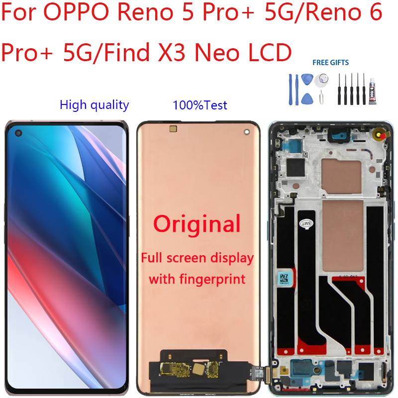 For OPPO Reno 5 Pro+ 5G/Reno 6 Pro+ 5G(CPH2247)/Find X3 Neo LCD Display Touch Screen Digitizer ...