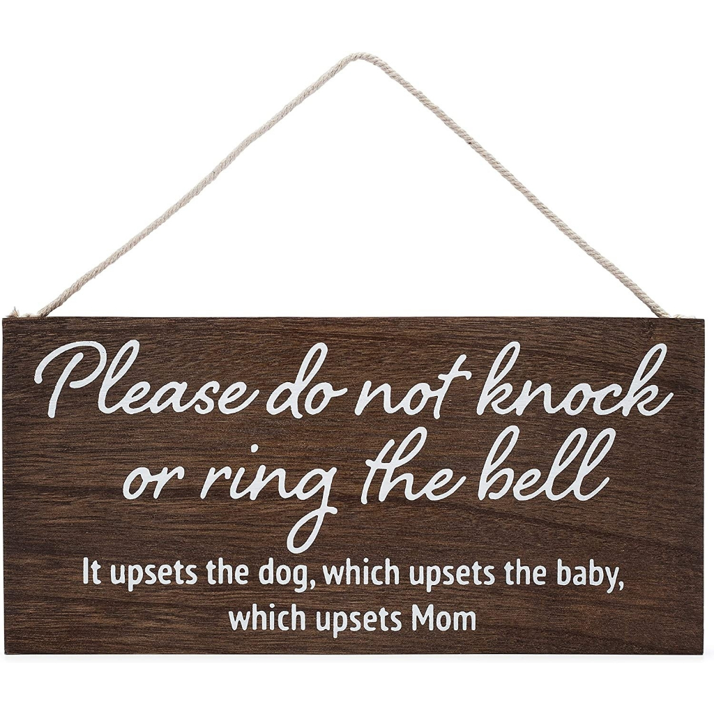 Wall Decor ‘Please do not knock or ring the bell’ Hanging Door Wood ...
