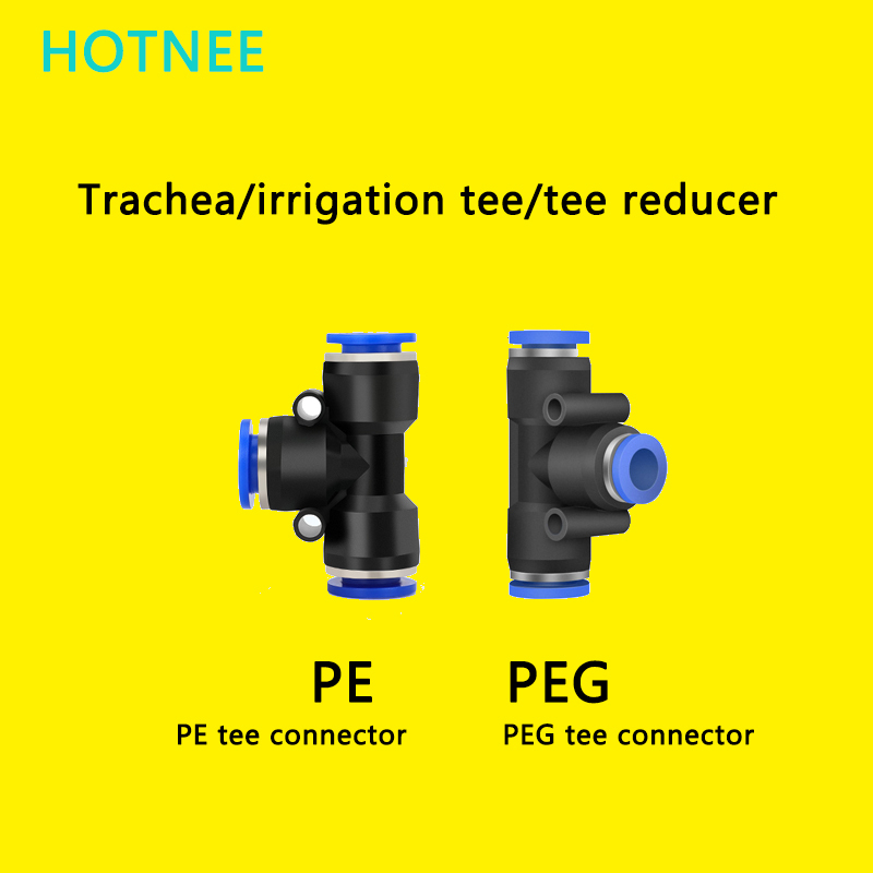Pneumatic Fitting/Pneumatic Connector/PE Tee Quick Connector T-Type ...