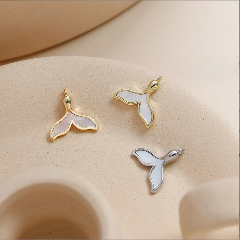 Copper Clad Gold Color Retention Fritillary Mica Mermaid Tail Pendant ...