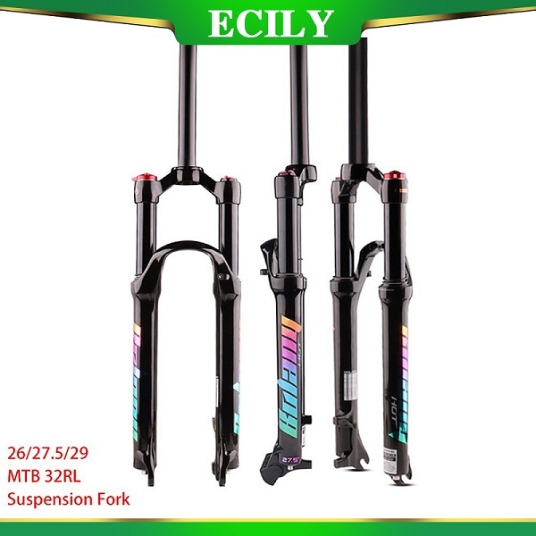ECILY Suspension MTB Fork 26/27.5/ 29 Aluminum Alloy Air Straight Quick ...