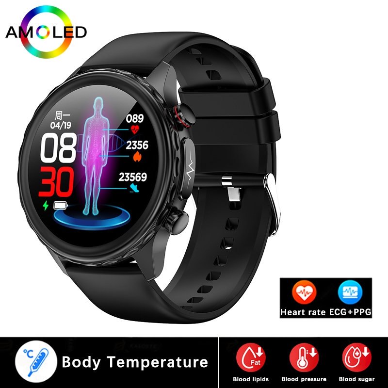 E400 Smartwatch ECG PPG HRV PTT blood glucose and temperature monitor ...