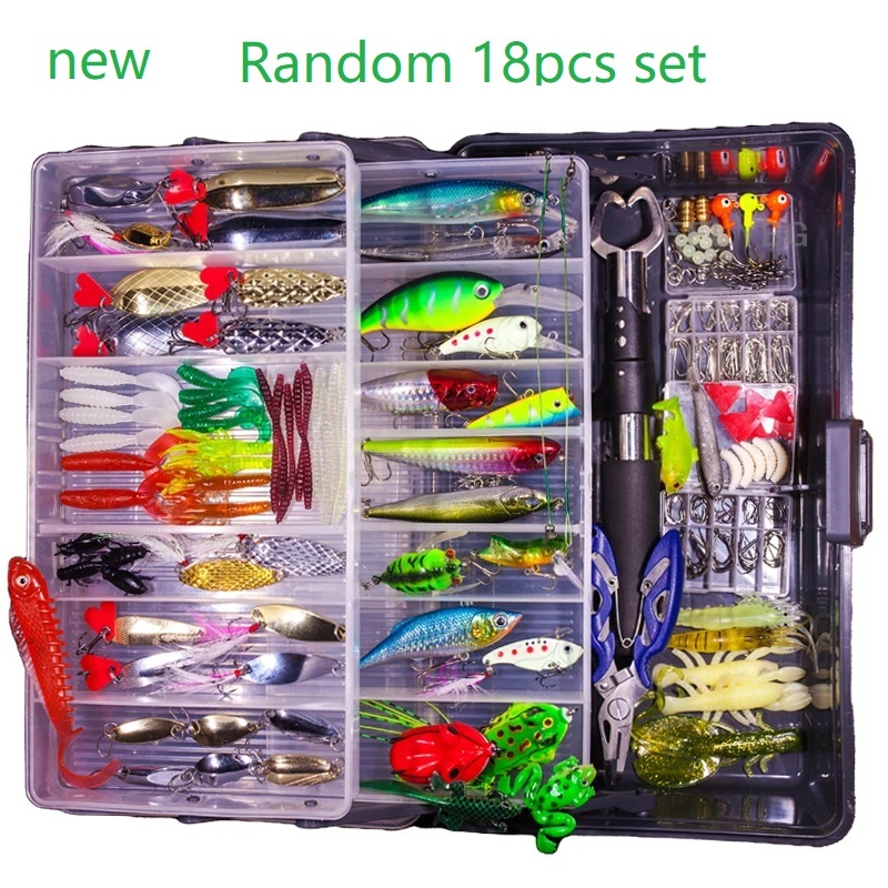 LUC 18pcs Soft Multipurpose Lure Set Plastic Kit Metal Lure Hard ...