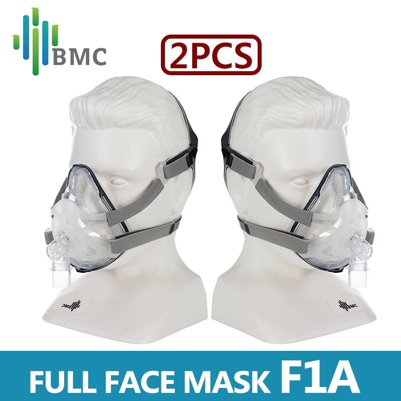 [2PCS]BMC F1A Full Face Mask FM1A For CPAP Bipap Machine COPD Snoring ...