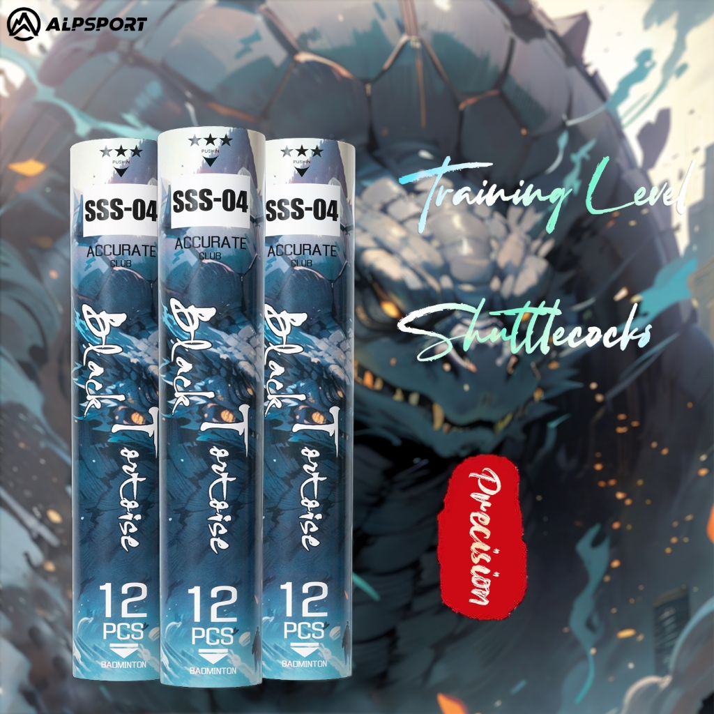 ALP 04（Black Tortoise）12Pcs/Tube 77 Badminton Shuttlecocks Training ...