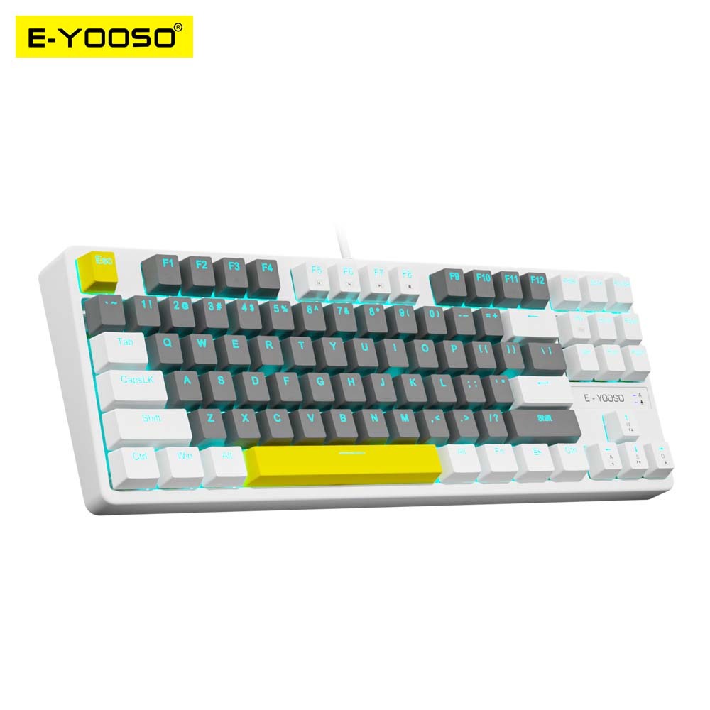 E-YOOSO Z87 USB Mechanical Gaming Wired Keyboard Red Blue Switch ...