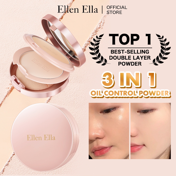 Ellen Ella 3 In 1 Double Layer Powder Setting Pressed Powder Oil ...