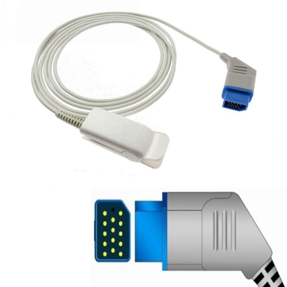 Compatible with NIHON KOHDEN, Square 14 Pin Type of Monitor Spo2 Probe ...