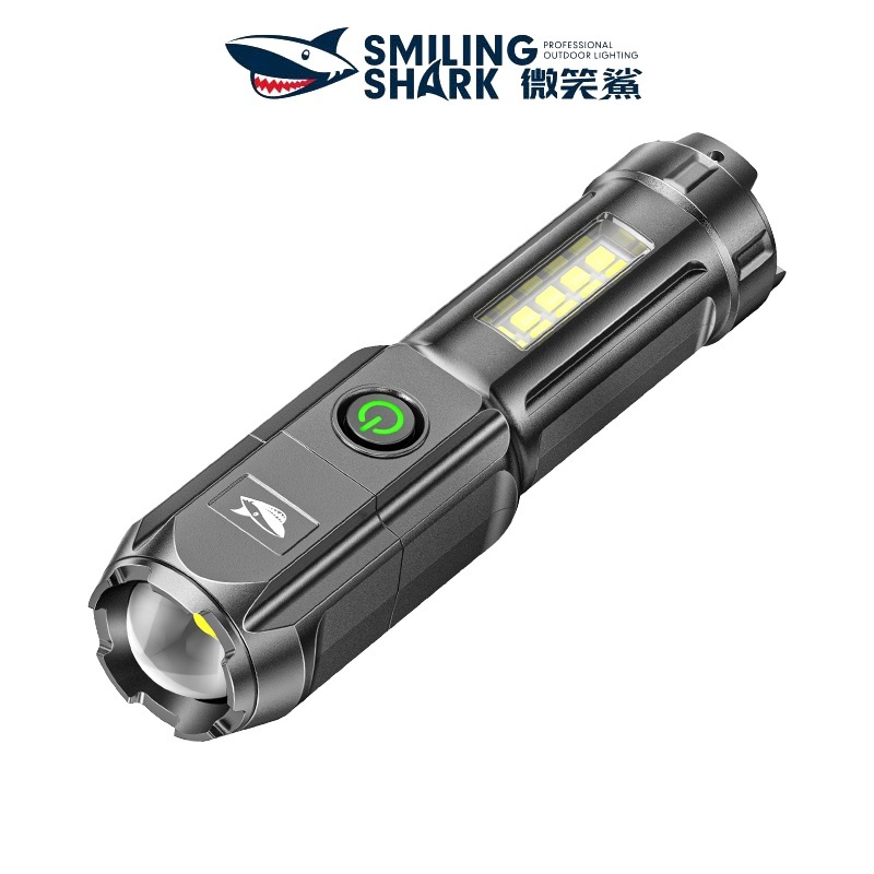 Smiling Shark SD1005 Mini Flashlight Led Super Bright USB Rechargeable ...
