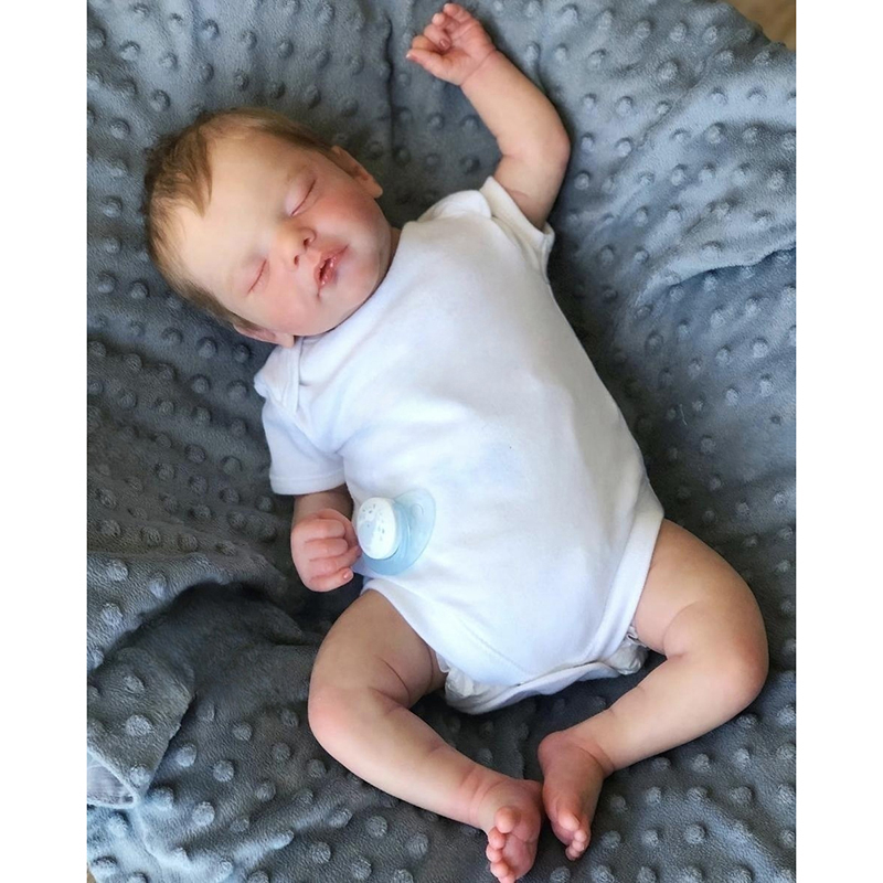 45cm Finished Doll Reborn Sam Sleeping Newborn Baby 3D Painting Multi ...