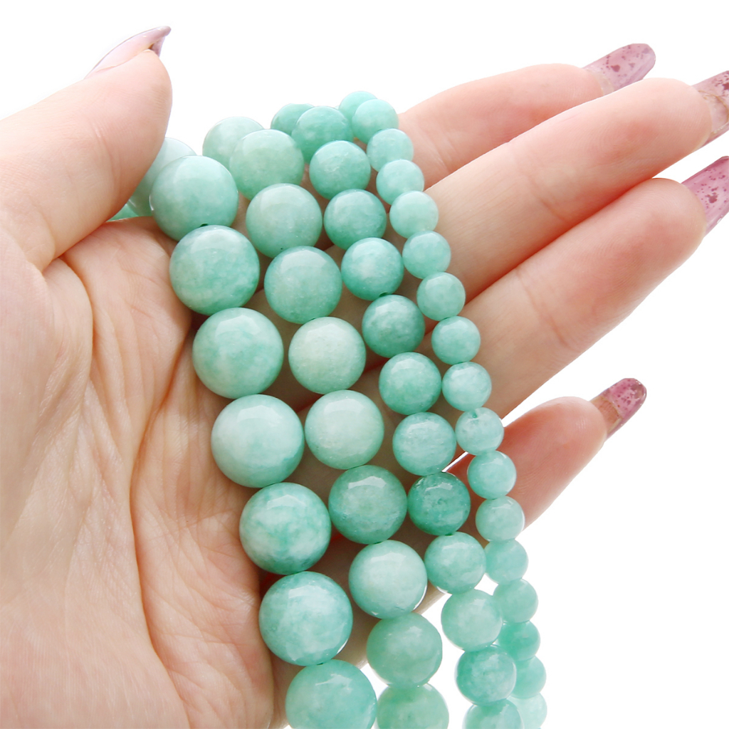 6/8/10/12mm Colored White Stone Ball Jade Color Round Beads For DIY ...