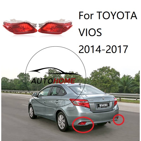 Rear Bumper Reflector fog light For TOYOTA VIOS gen3 2014 2015 2016 ...