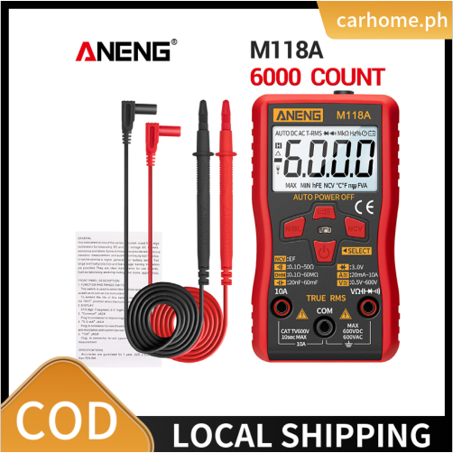 ANENG M118A Auto Ranging Digital Multimeter High-Accuracy TRMS 6000 ...