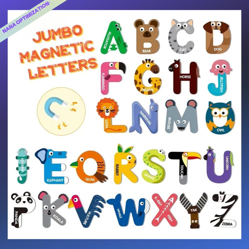 Magnetic Animal Alphabet Letters - Educational Toy Set for 3-5 Year ...