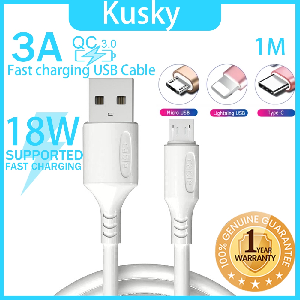 Kusky UC06 USB A to Type-C Cable 3A QC 3.0 Fast Charging USB Cord for ...