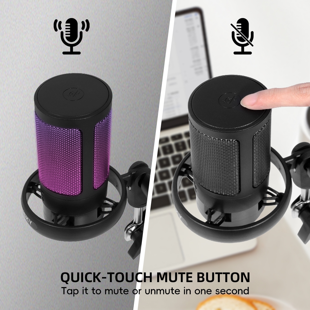 Kusky Me6D RGB USB Condenser Mic full set with arm boom USB Gaming mic ...