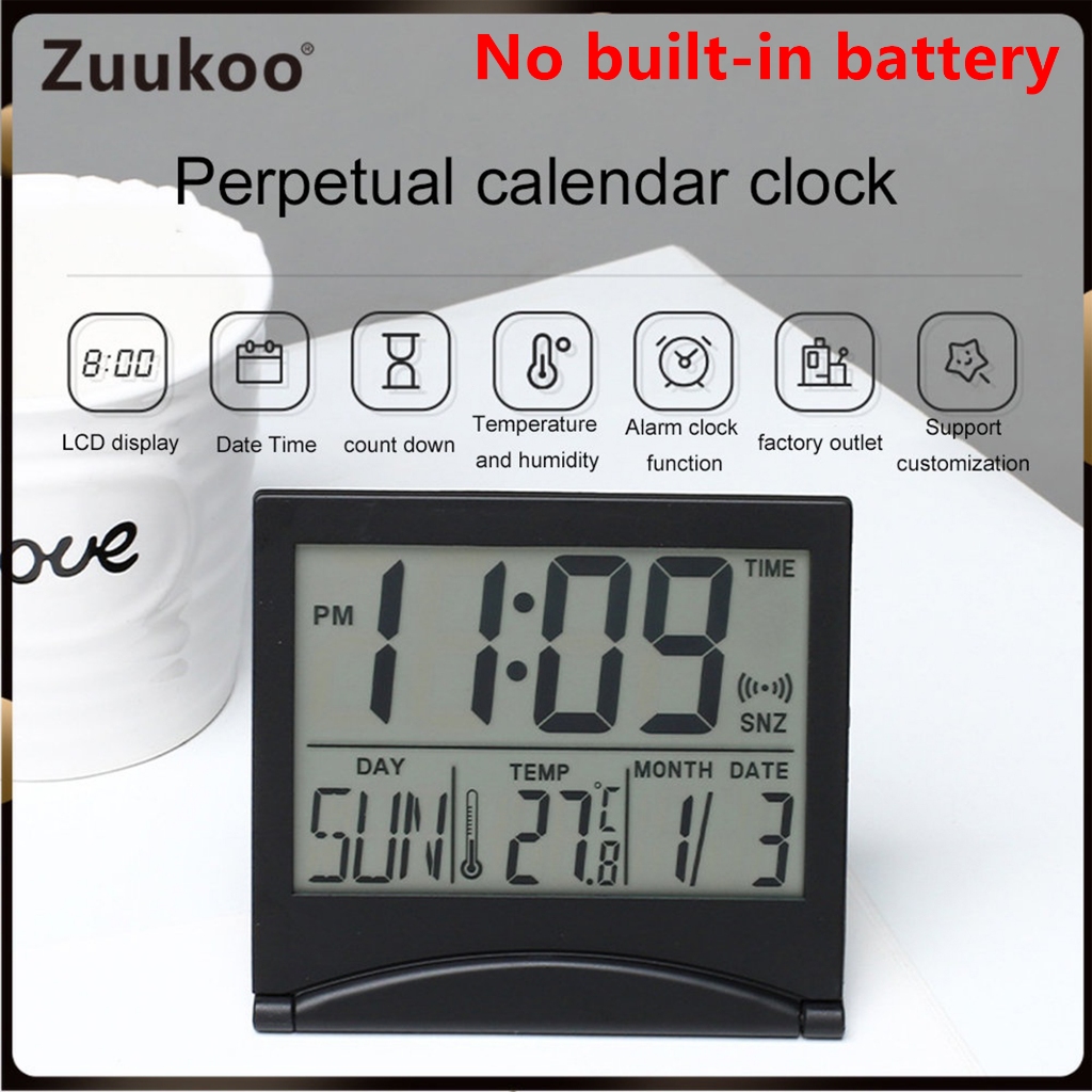 Digital Travel Alarm Clock Foldable Calendar Temperature Timer LCD ... Digital Travel Alarm Clock Foldable Calendar Temperature Timer LCD ...