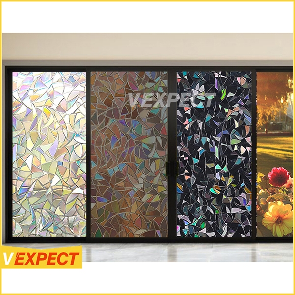 Window Privacy Film Sticker Rainbow Static Cling Stained Glass Window ...