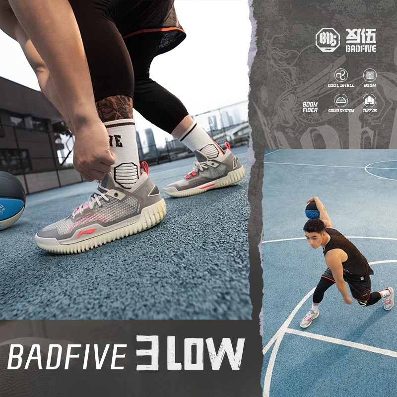 Li Ning BADFIVE 3 LOW Men's Reflective Lightweight High rebound Outdoor ...