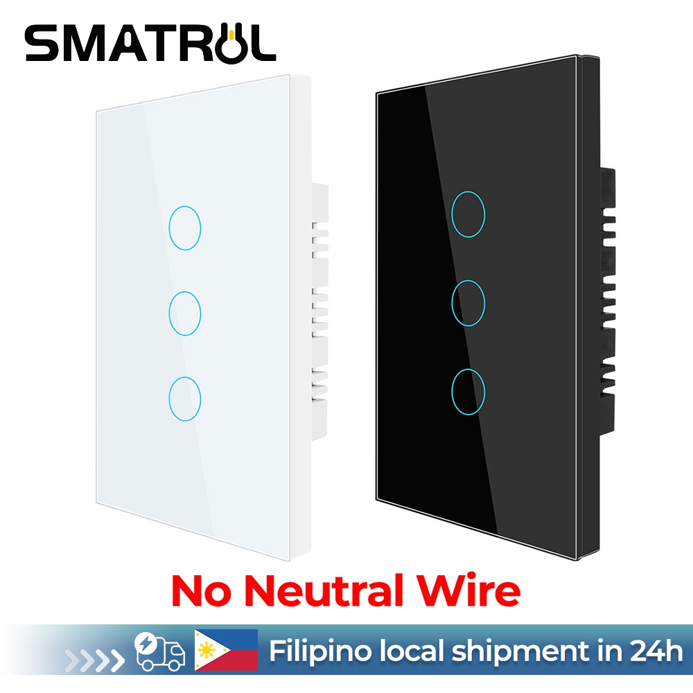 SMATRUL Wall Light Touch Sensor Switch No Neutral Wire Required 1 2 3 ...