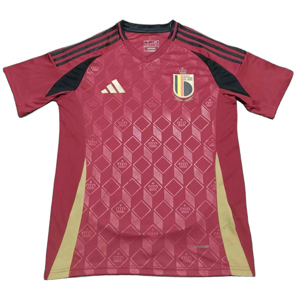2024-25 Belgium Home UEFA European Football Championship Short Sleeve ...